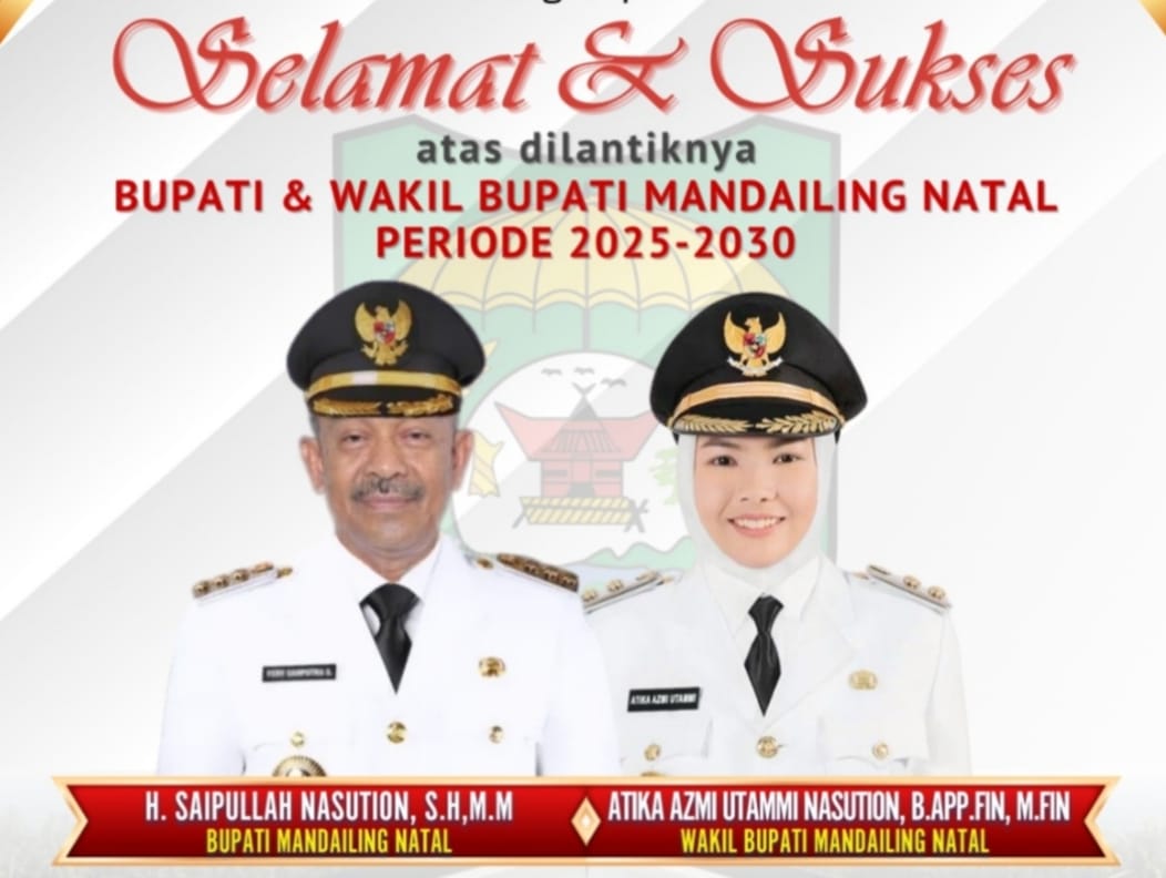 Saipullah - Atika Dilantik Menjadi Bupati dan Wakil Bupati Madina